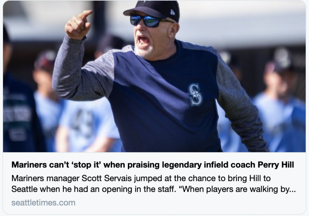 Perry Hill Opens Mariners Eyes - Gold Glove Defense